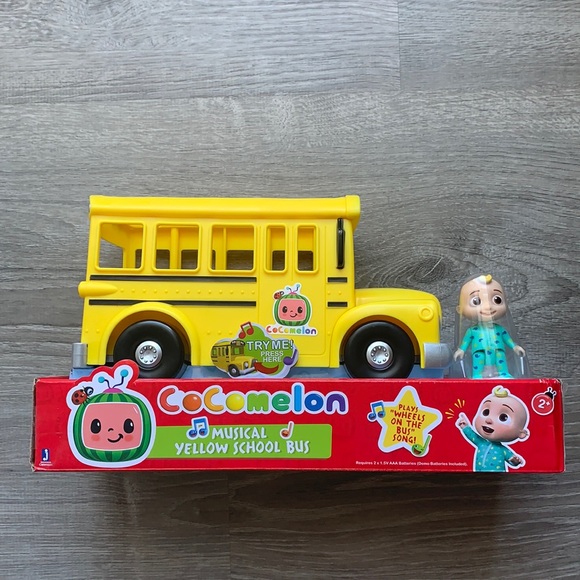 Toys | Cocomelon Musical Yellow School Bus With Jj Figure | Poshmark